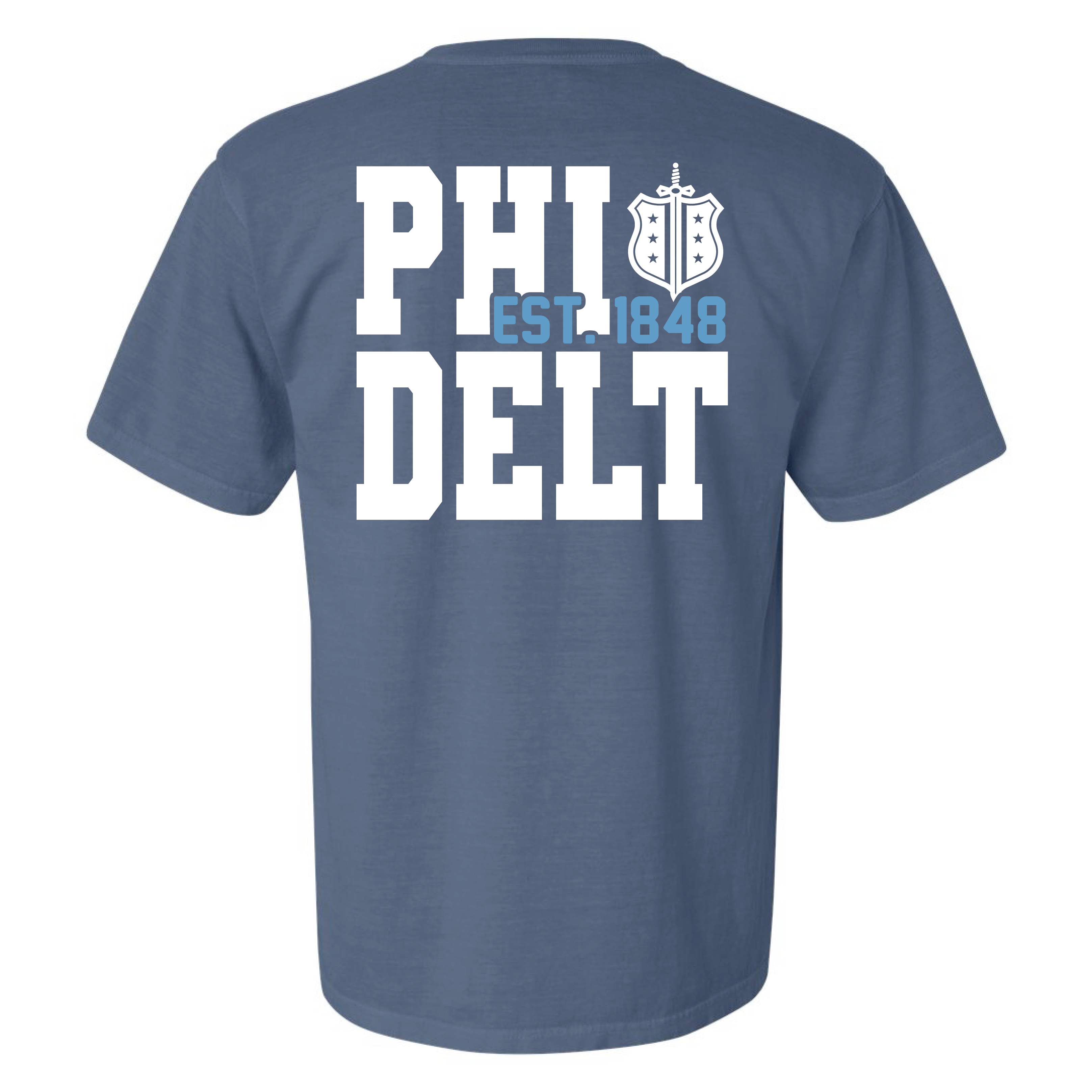Phi Delt Bold Badge T-Shirt by Comfort Colors – Phi Delt by Campus Ink